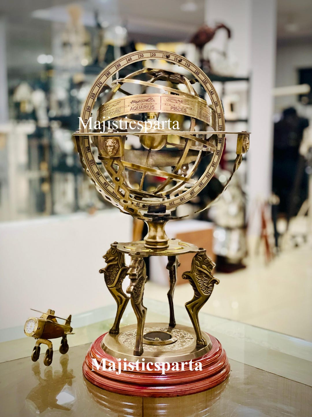 Handmade Brass Zodiac Armillary Sphere: Astrology Home Decor (16 Inch ...