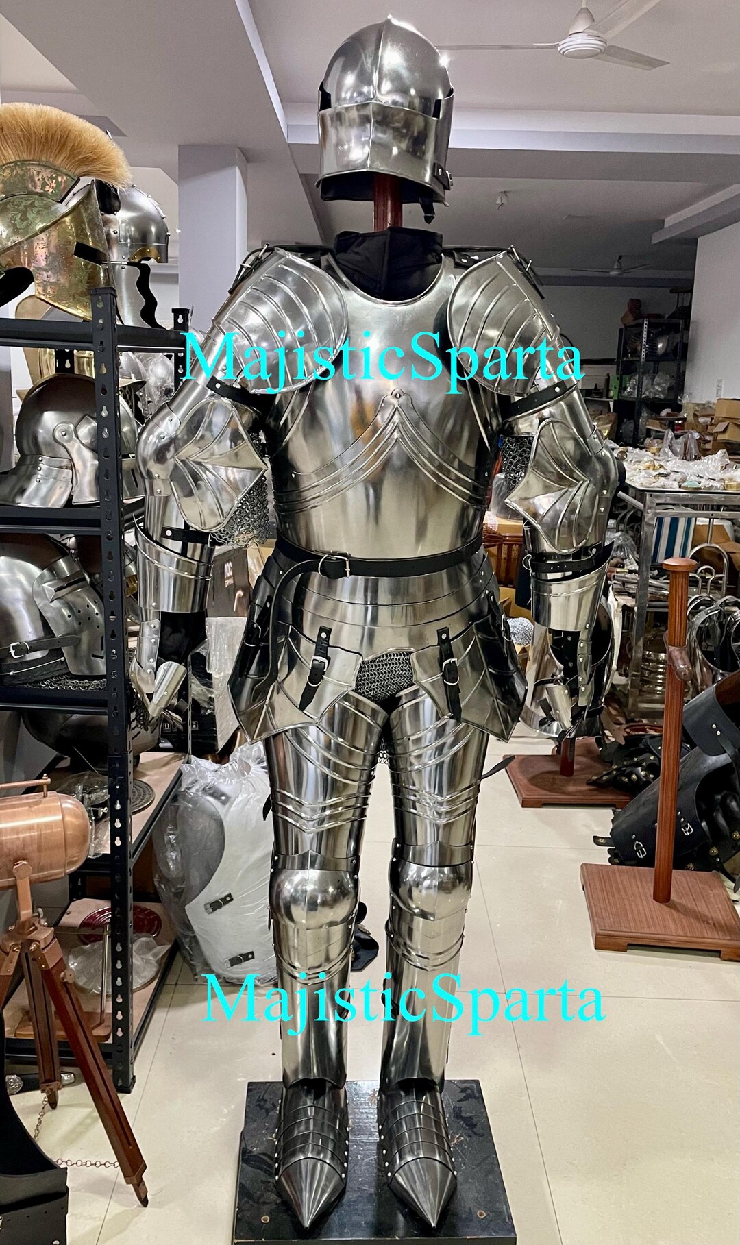 Medieval Gothic Full Body Suit of Armor - German Knight Costume & Decor ...