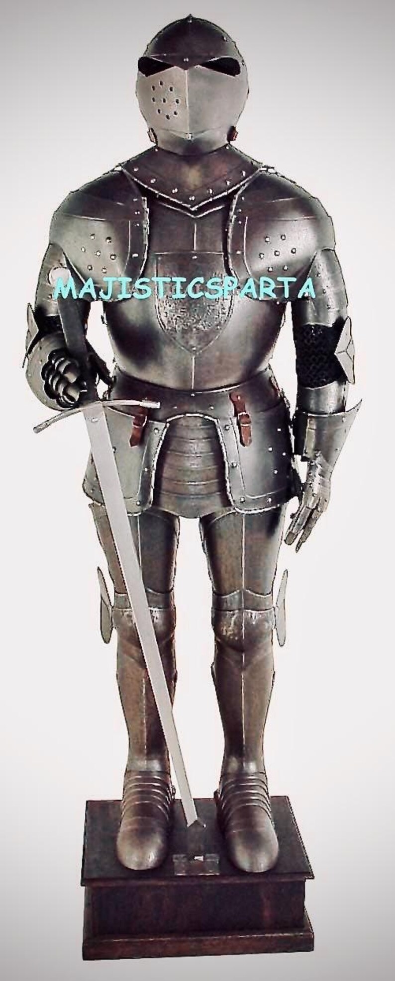 Full Size Black Knight Suit of Armor: Handcrafted Medieval Decor - Etsy
