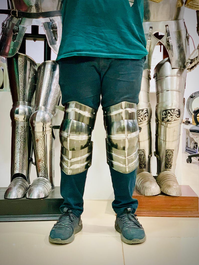Gothic Steel Leg Greaves: Medieval Leg Guard Armor for LARP - Etsy