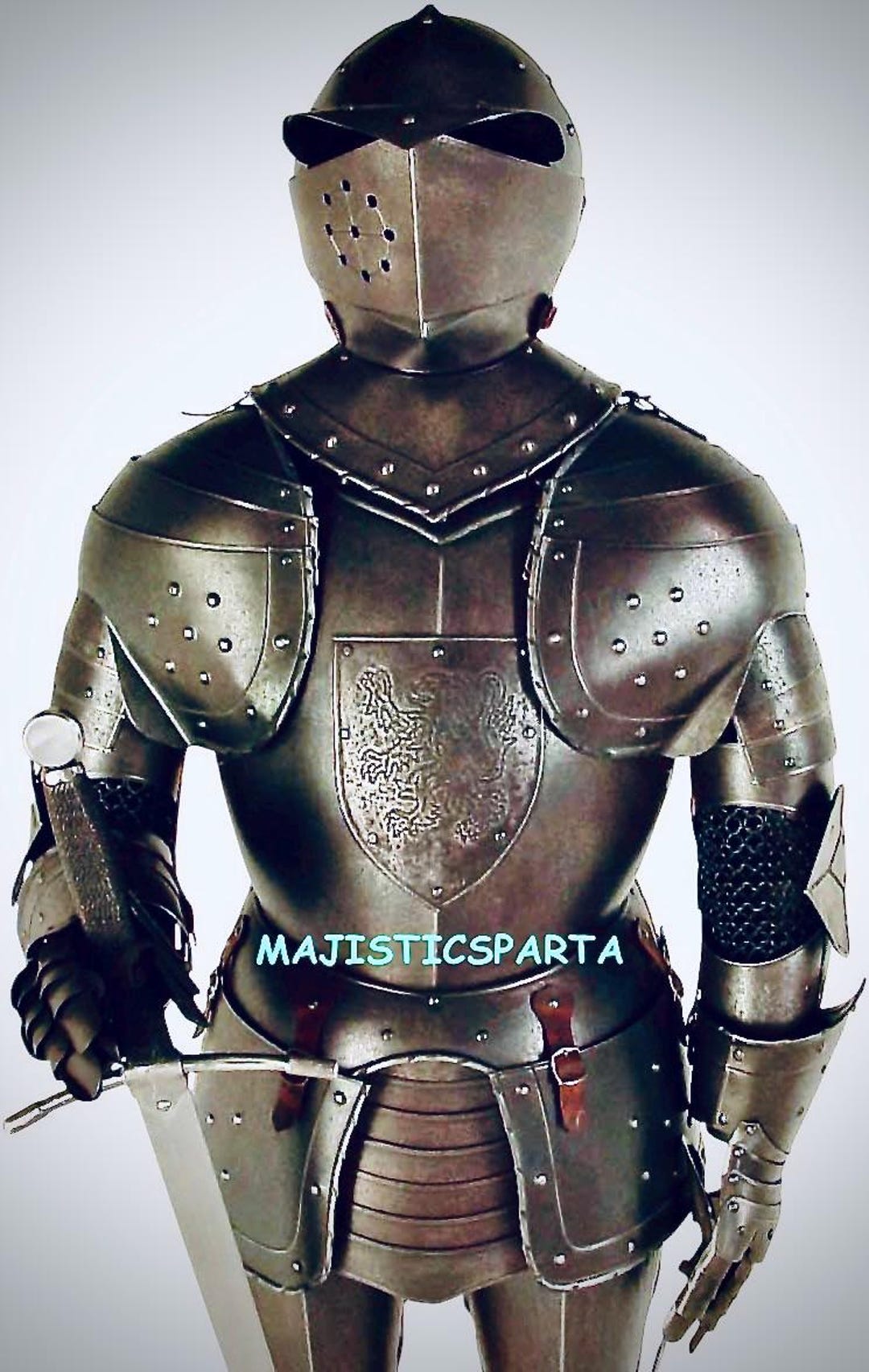 Full Size Black Knight Suit of Armor: Handcrafted Medieval Decor - Etsy