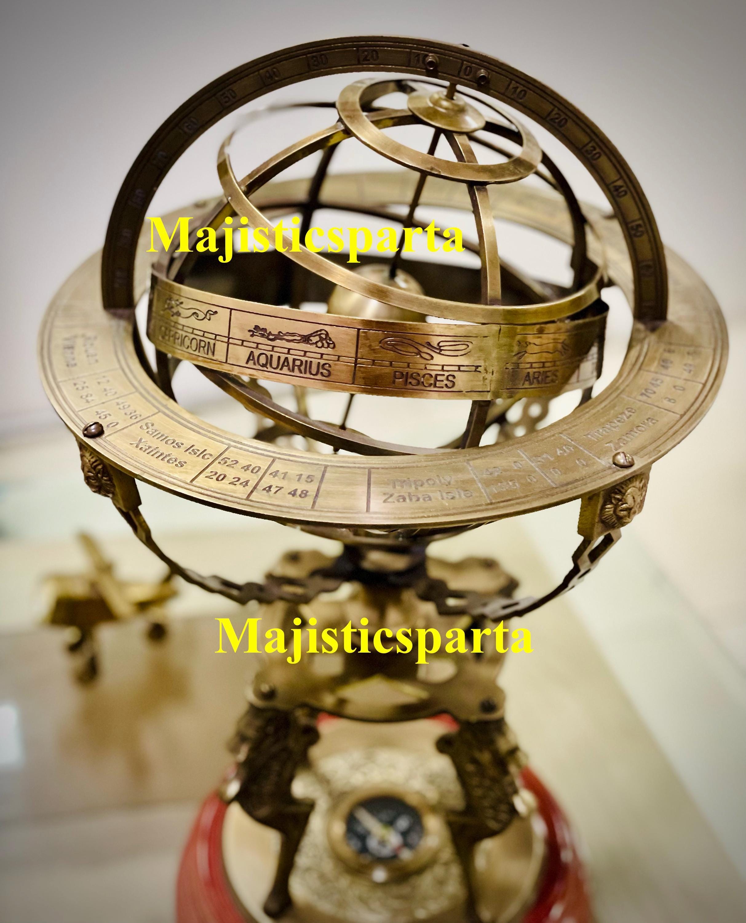 Handmade Brass Zodiac Armillary Sphere: Astrology Home Decor (16 Inch ...