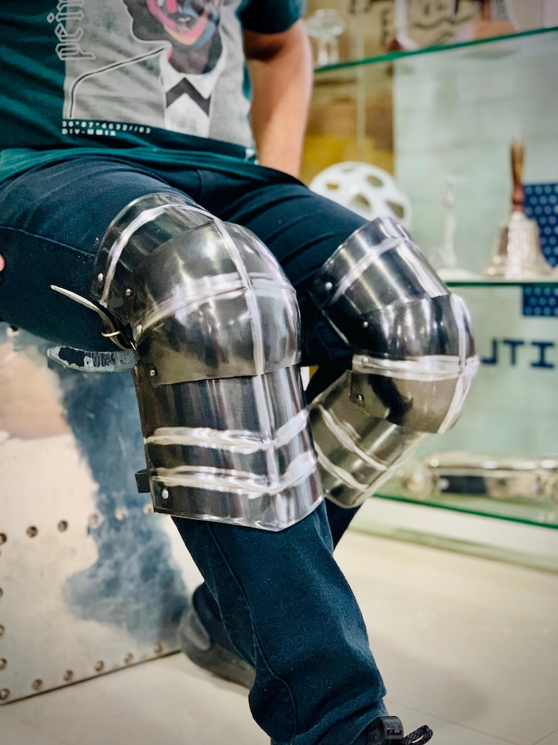 Gothic Steel Leg Greaves: Medieval Leg Guard Armor for LARP - Etsy