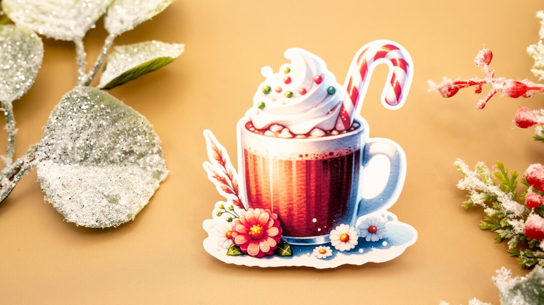 Hot Chocolate, Die Cut Sticker, Water Resistant Sticker, Water Bottles ...