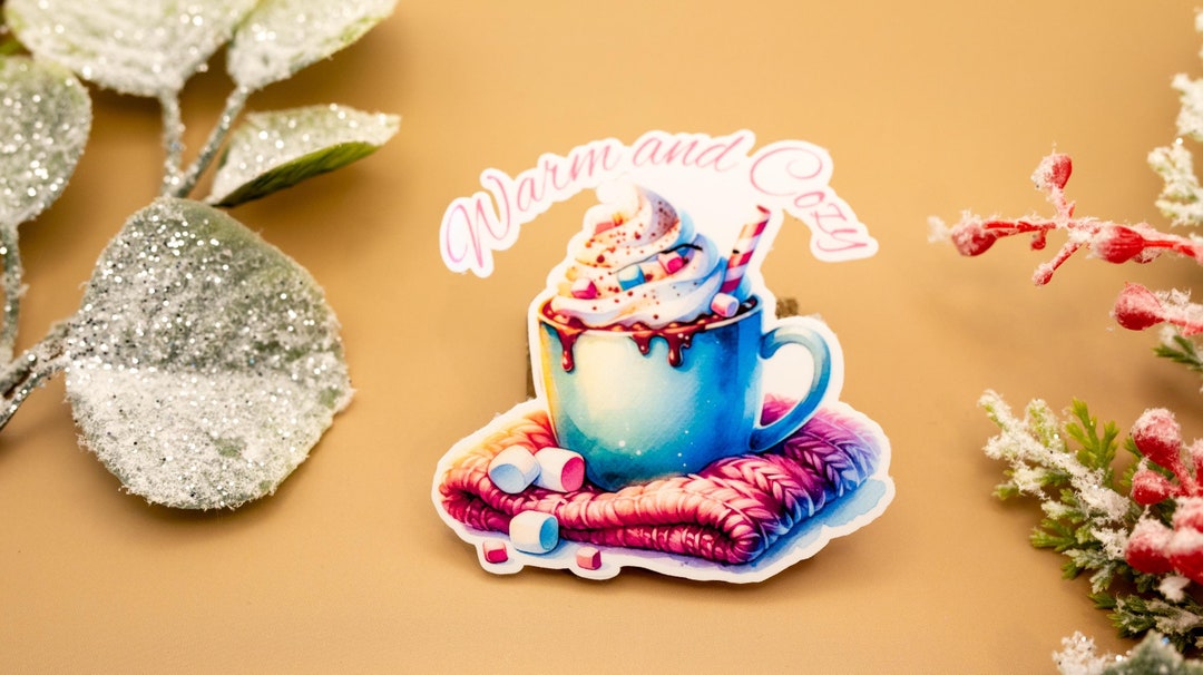Hot Chocolate , Die Cut Sticker, Water Resistant Sticker, Water Bottles ...