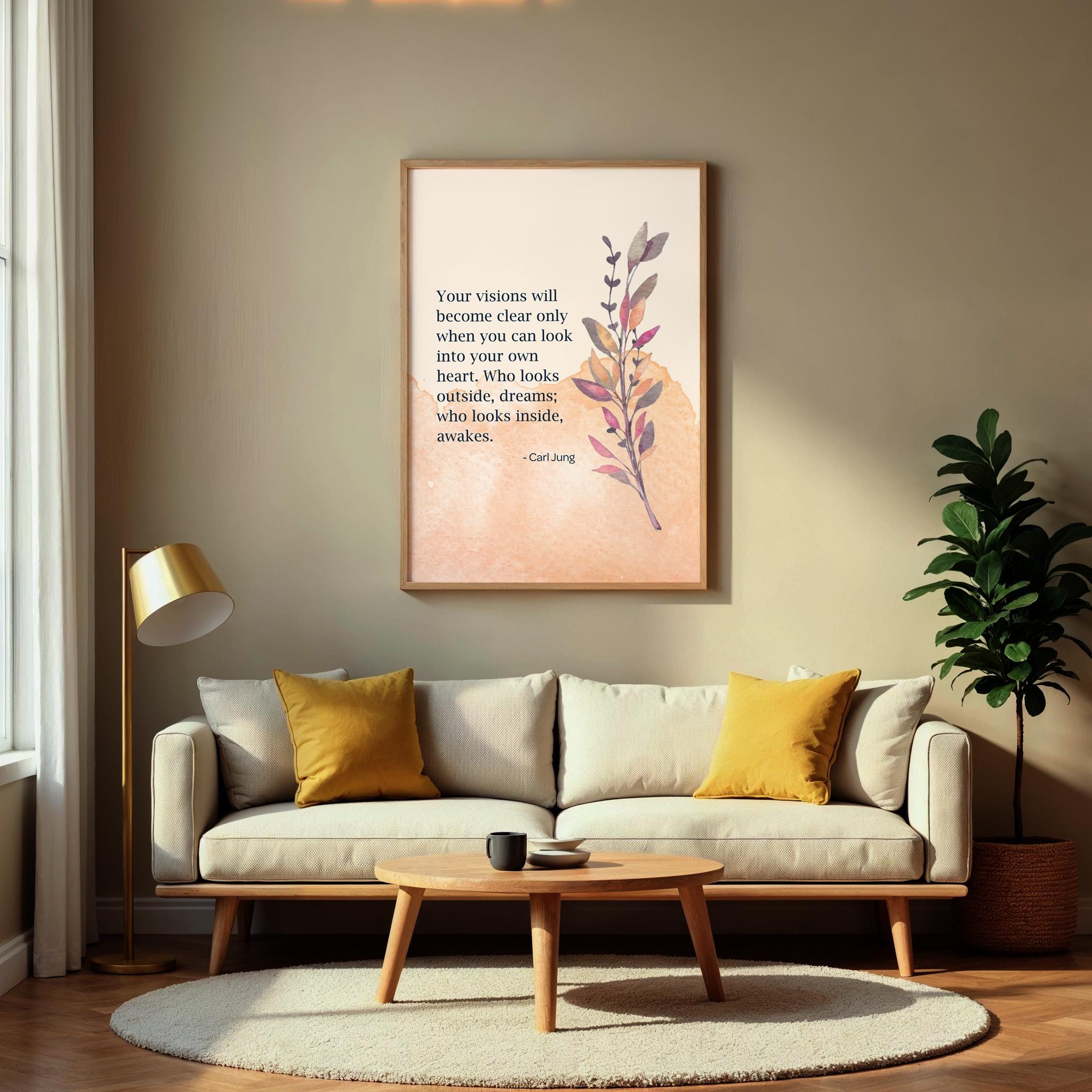 Carl Jung Quote Poster - Who Looks Outside, Dreams; Who Looks Inside ...