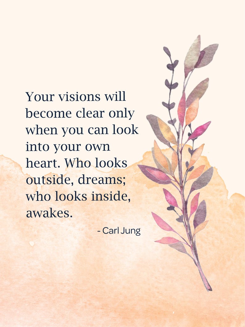 Carl Jung Quote Poster - Who Looks Outside, Dreams; Who Looks Inside ...