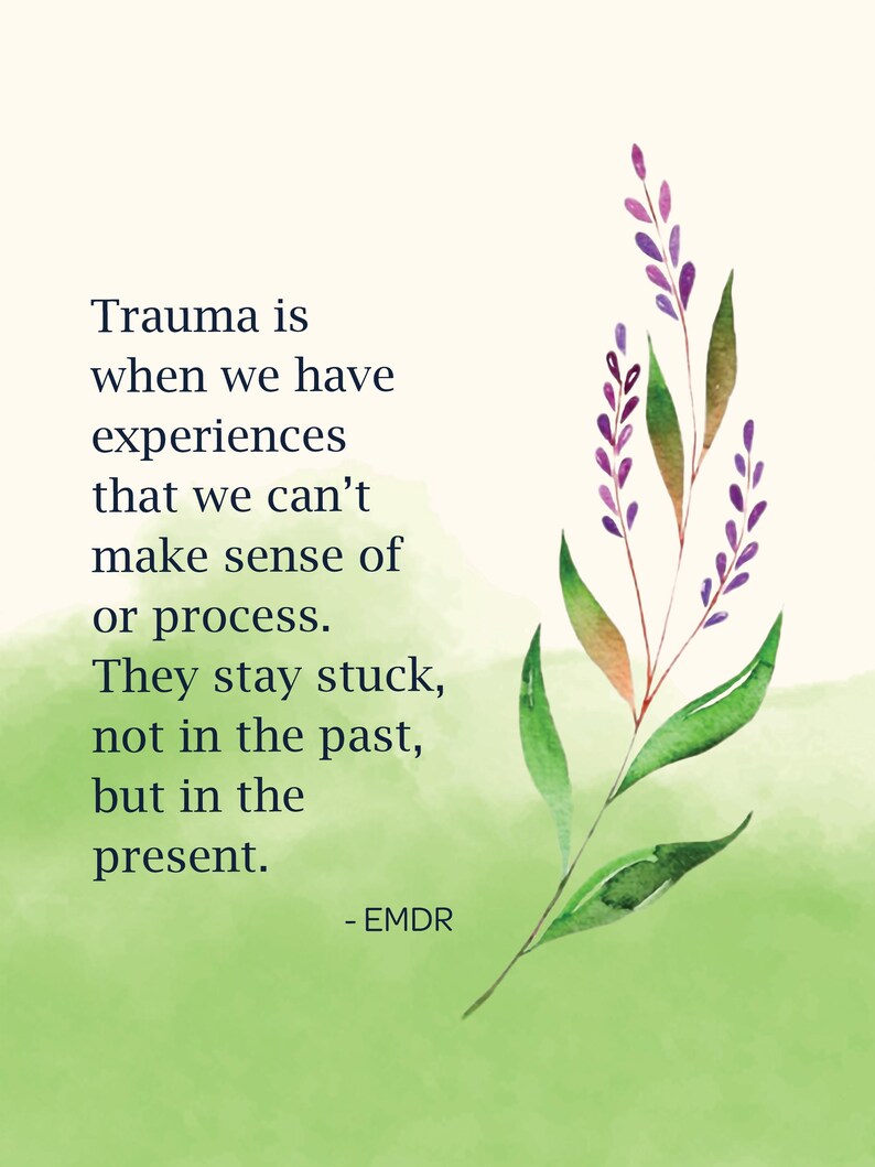 Trauma Quote. EMDR Poster - Wall Art for Counseling Room, Psychology ...