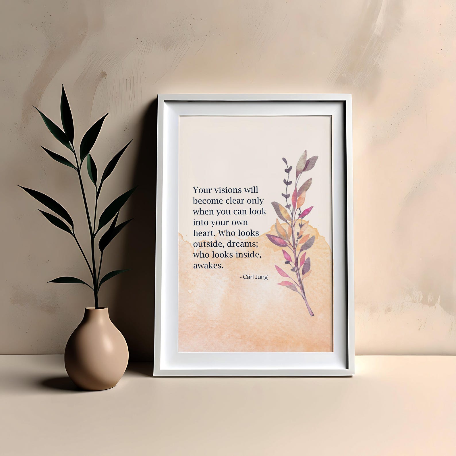 Carl Jung Quote Poster - Who Looks Outside, Dreams; Who Looks Inside ...