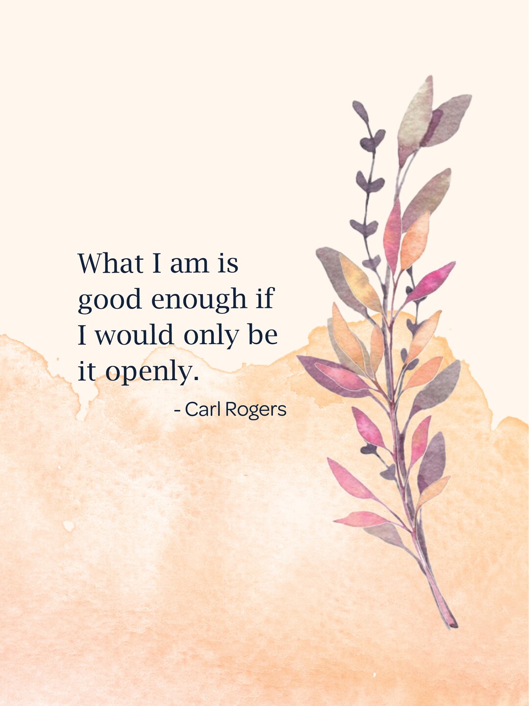 Carl Rogers Quote Therapy Print - Inspirational Counseling Room Art ...