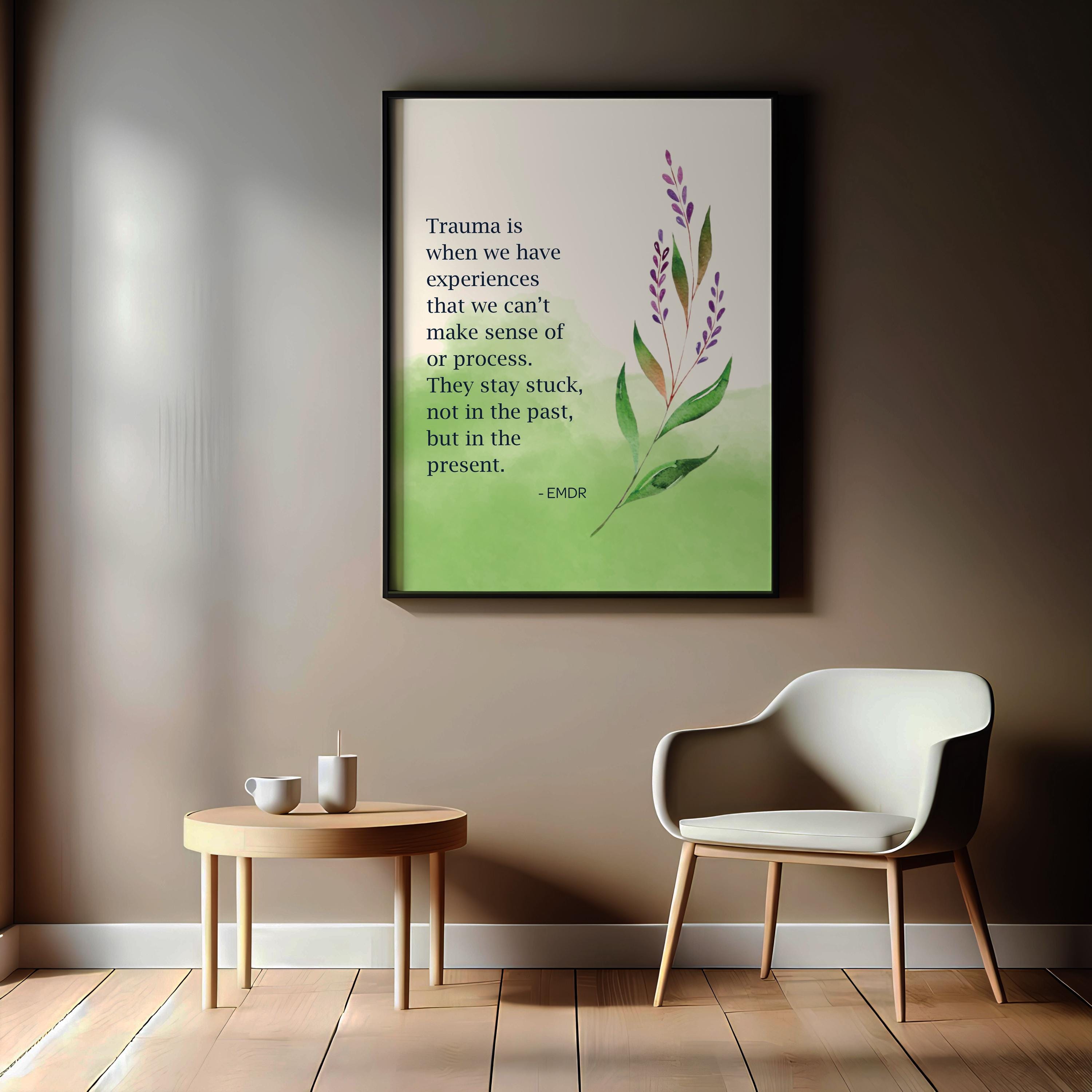 Trauma Quote. EMDR Poster - Wall Art for Counseling Room, Psychology ...