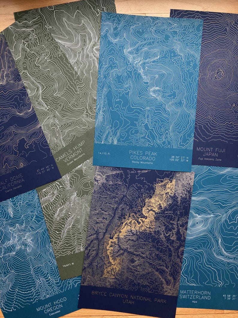 K2 Pen Plotted Topographic Map | Mountain Contour Art | Karakoram ...