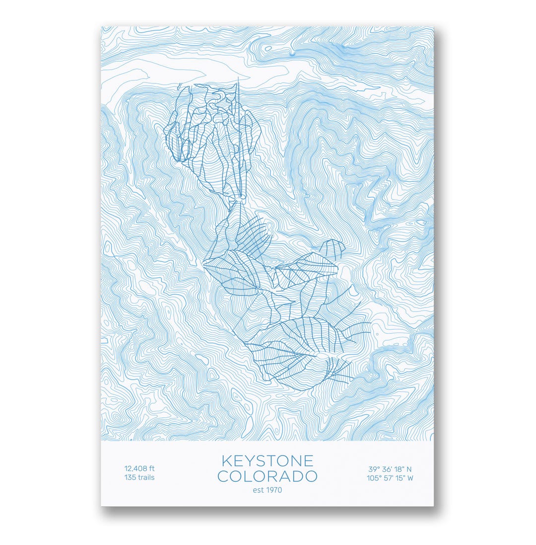 Keystone Resort Ski Map Art Print | Colorado Topographic Wall Art - Etsy