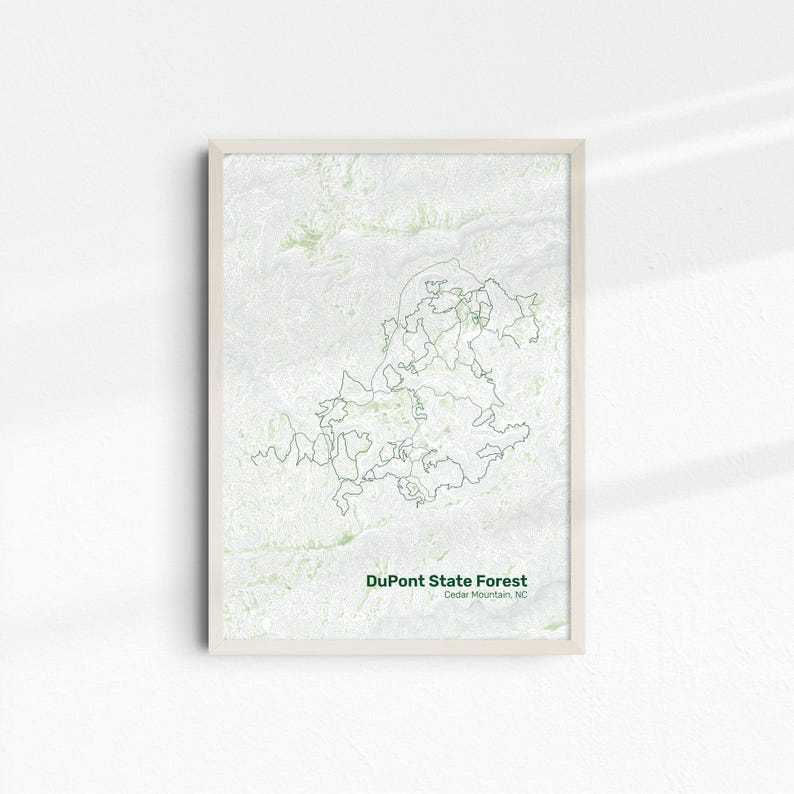 Dupont State Forest Mountain Biking Trails Map Art: North Carolina ...