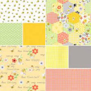 Sweet Bees Fabric Charm Pack 5 Squares 42 Pieces Pre-cut Cotton Fabric by Susybee Fabric - Etsy