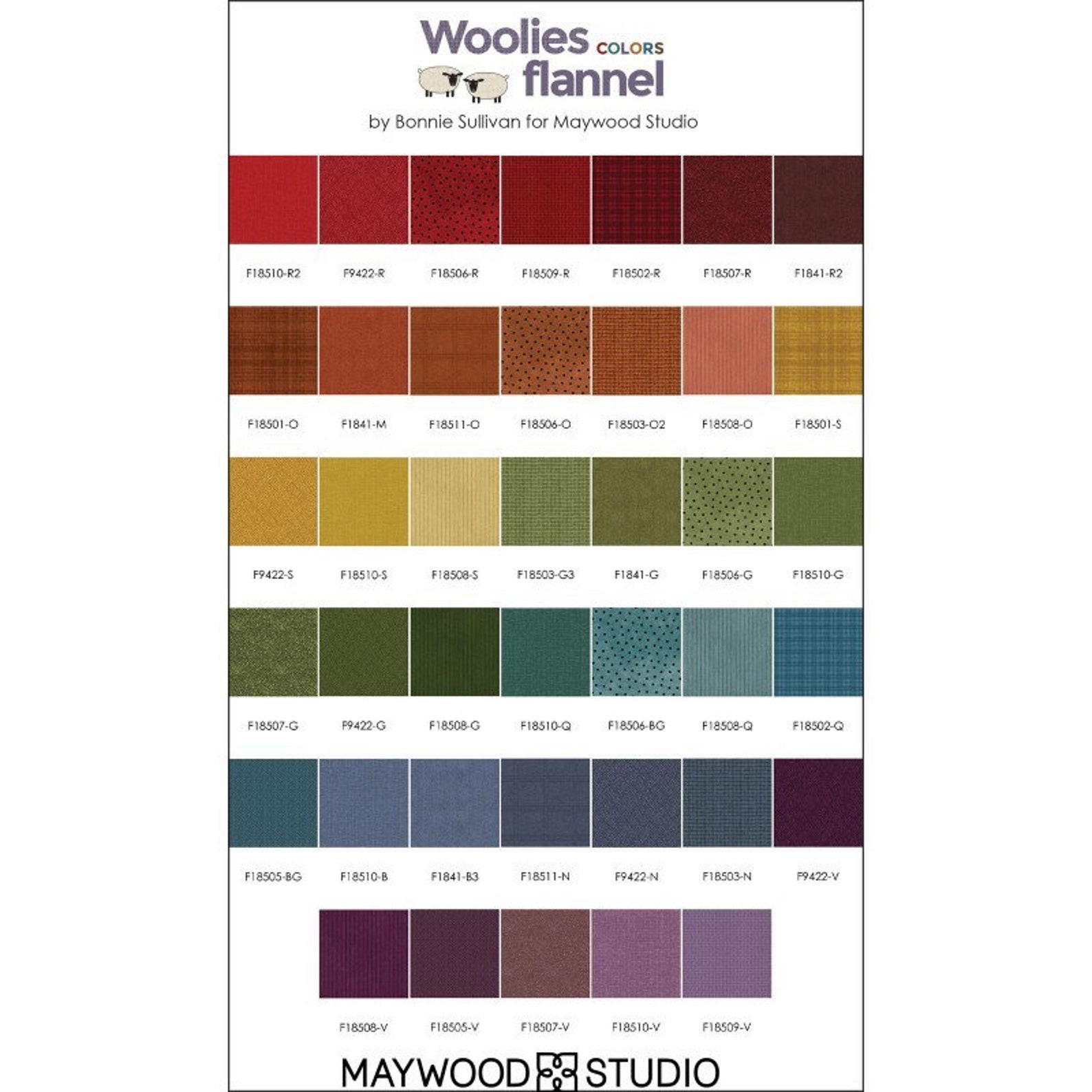 Woolies Flannel Colors Vol 2 Fabric Layer Cake - 10 Inch Squares 42 ...