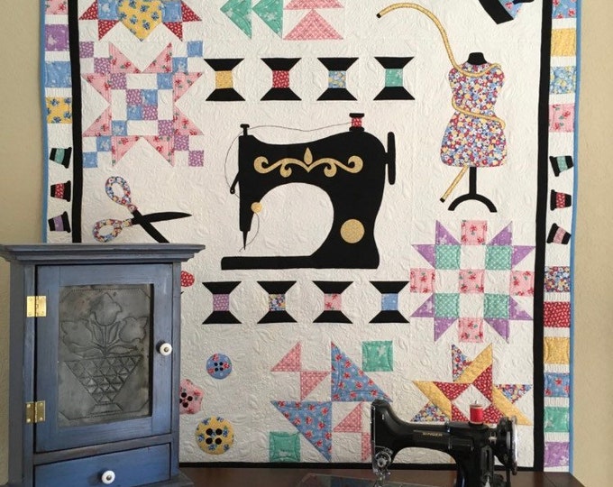 Spooling Around the Block Sewing Themed Quilt Pattern BOM Block of the ...