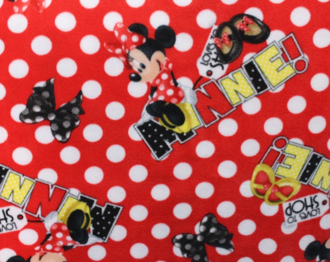 Minnie Mouse Disney Fleece Fabric Minnie Loves to Shop Print by the ...