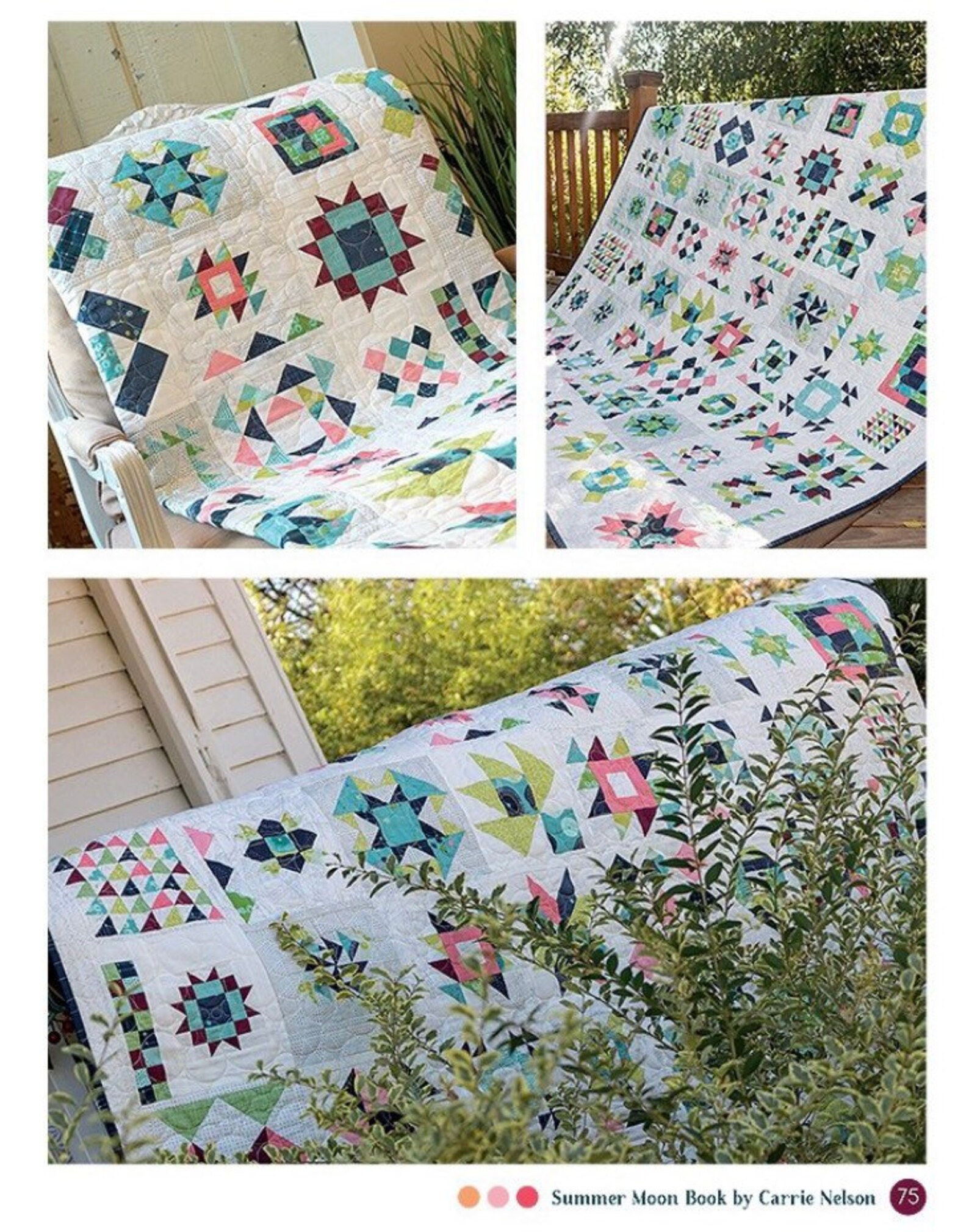 Summer Moon Quilt Pattern Book Block of the Month BOM Pattern Book ...