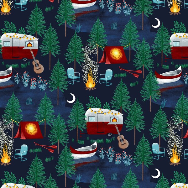 Camping Fabric - Etsy