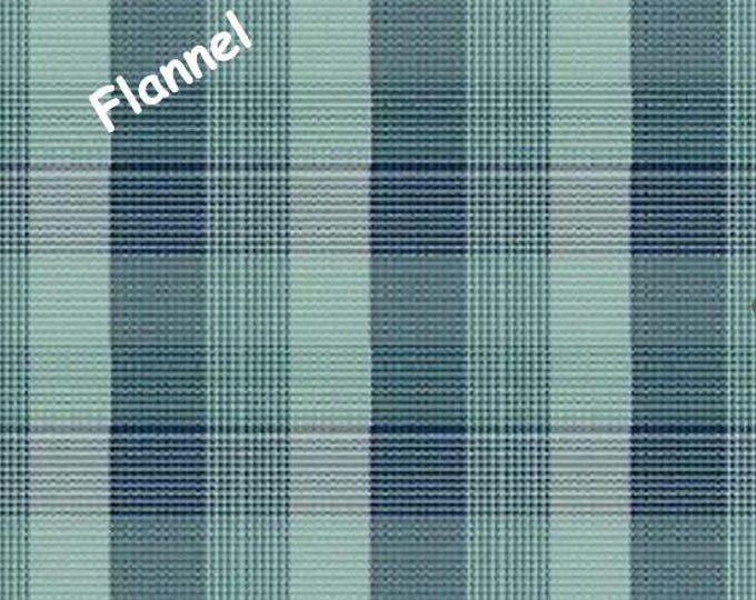 The Mountains Are Calling FLANNEL Fabric Window Pane Plaid in Blue by ...