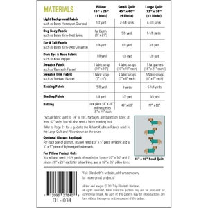 DOGS IN SWEATERS Quilt Pattern - by Elizabeth Hartman - Two Quilt Sizes ...