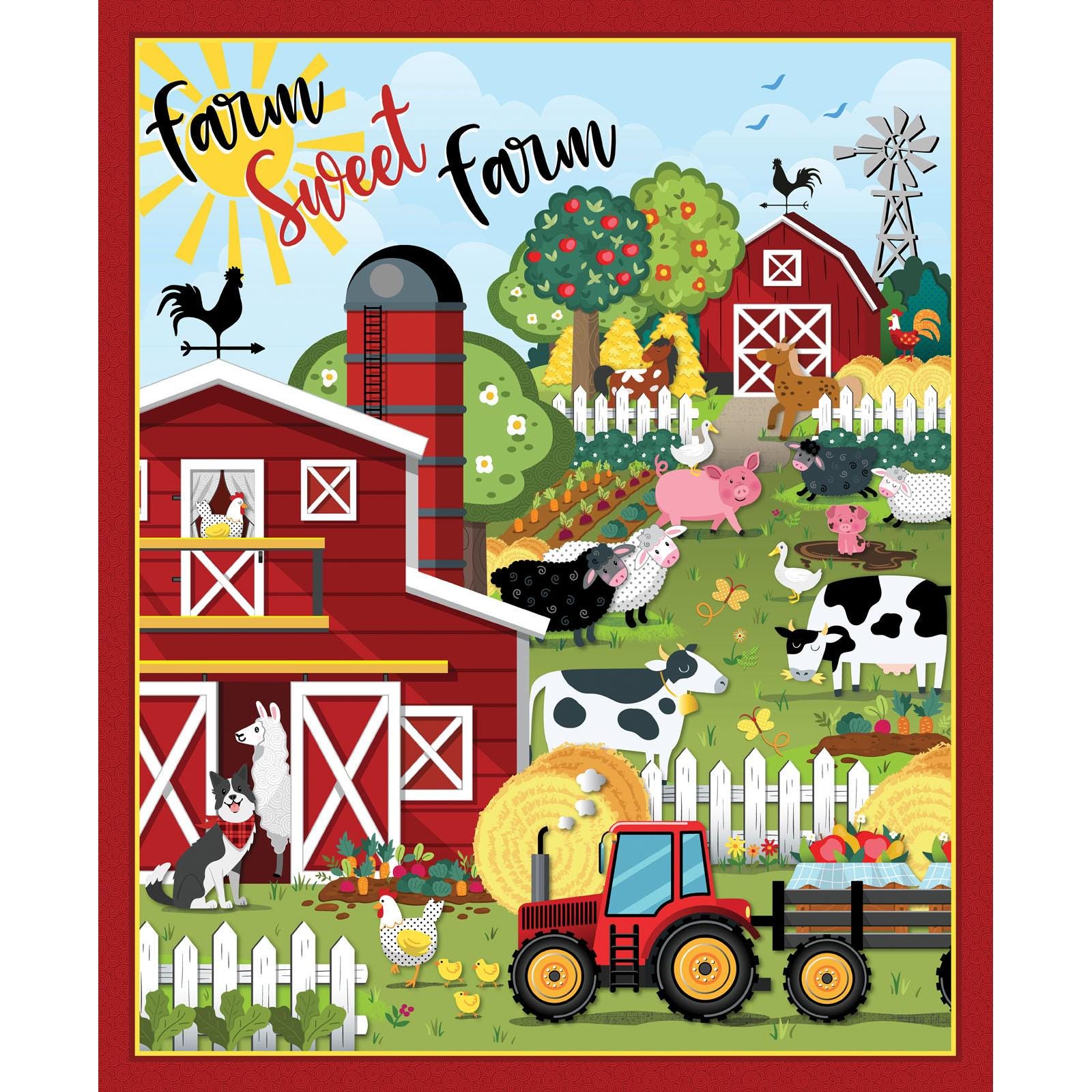 Barnyard Rules Farm Sweet Farm Quilt Panel by Kanvas Studio Benartex - Etsy
