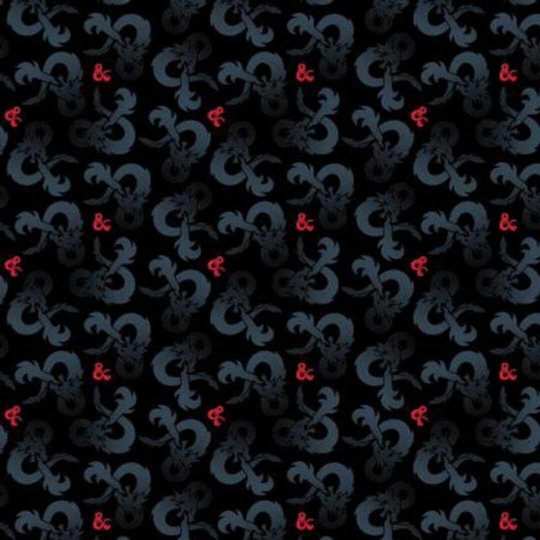 Dungeons & Dragons Cotton Fabric Ampersand Logo Hasbro Camelot Fabrics ...