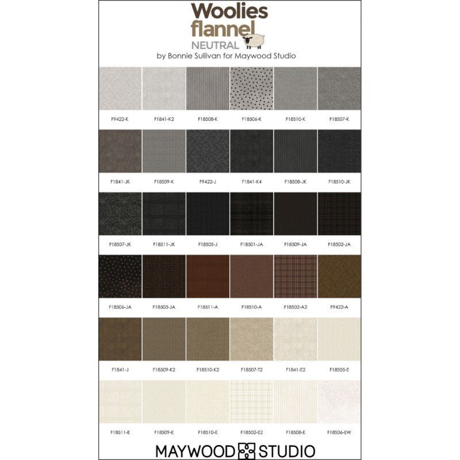 Woolies FLANNEL Neutrals Vol. 2 Fabric Layer Cake - 10" X 10" Pre-cut ...