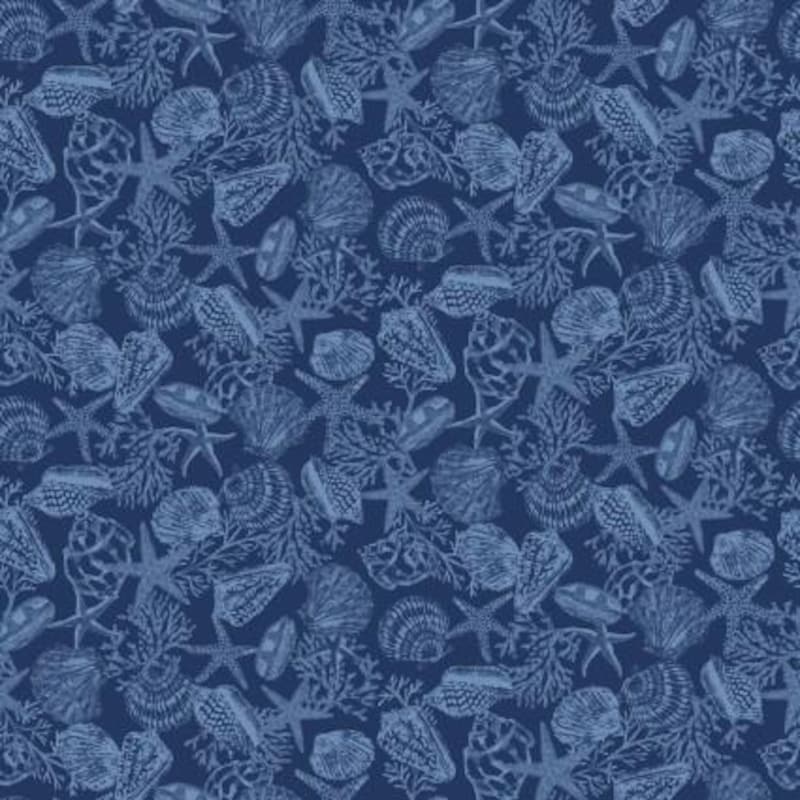 Sea Shell Printed Fabric - Etsy
