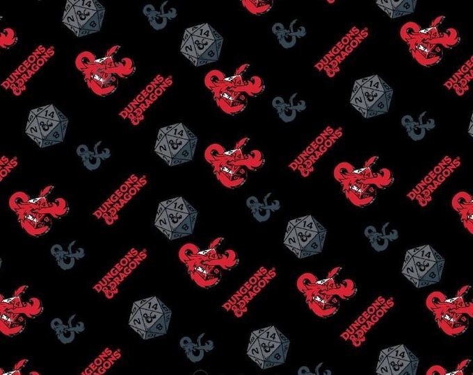 Dungeons & Dragons Cotton Fabric Ampersand Logo - Hasbro Camelot ...