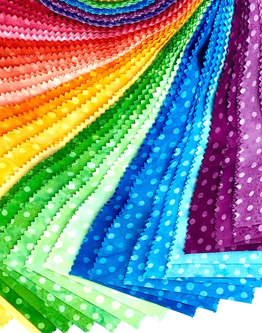 FREE SHIPPING - Java Batik Rainbow Dots Fabric Jelly Roll Strips by ...
