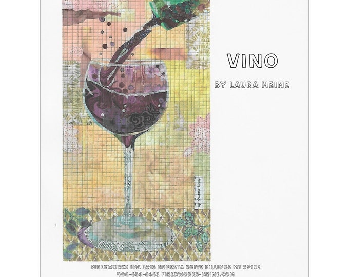Vino Wine Glass Collage Quilt Pattern 13.5" X 24.5" - Laura Heine ...