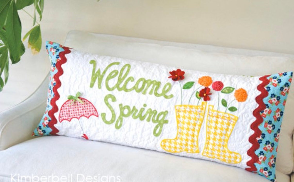 Kimberbell Welcome Spring Bench Pillow EMBROIDERY VERSION - Etsy