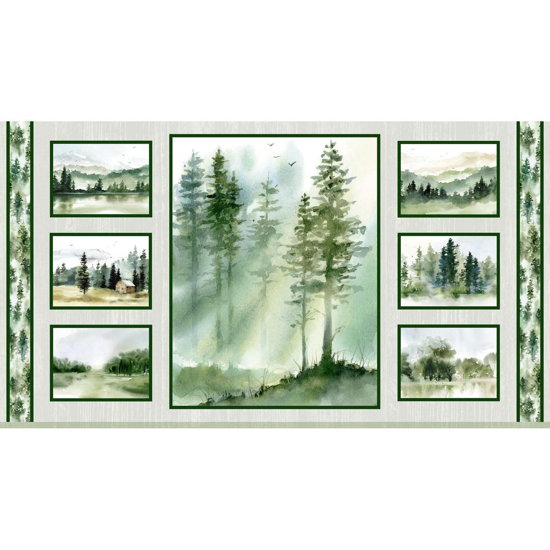 Misty Vistas Quilt Panel - 100% Cotton Fabric - Misty Forest by P&B ...
