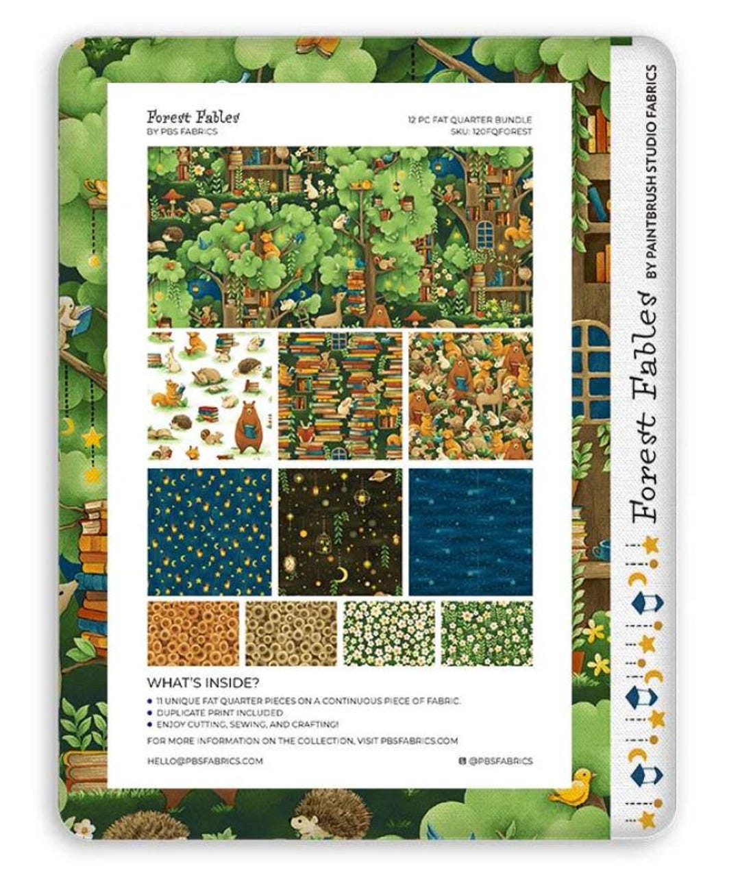 Forest Fables Cotton Fabric Fat Quarter Bundle - 18” X 22” - by ...