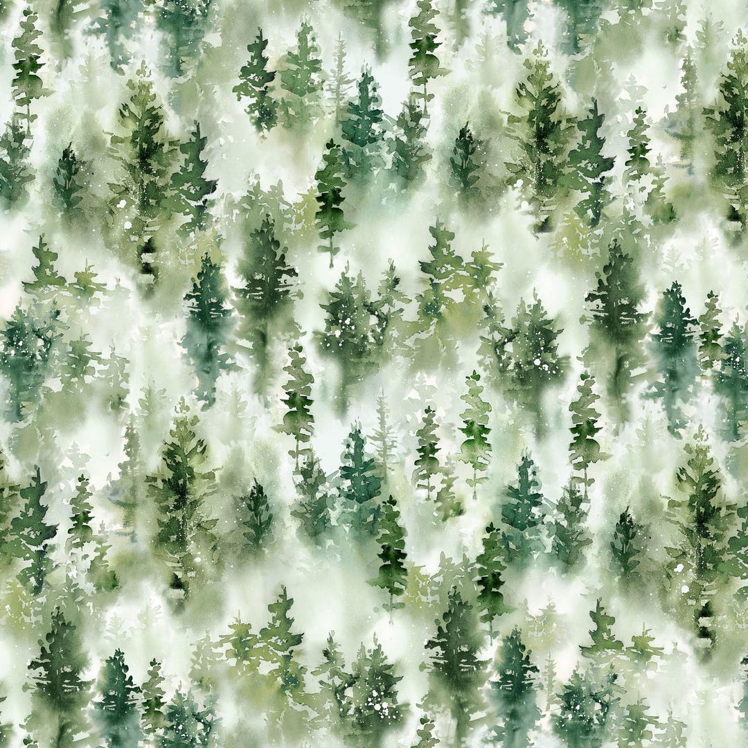 Misty Vistas Misty Tree Allover Print - 100% Cotton Quilt Fabric ...