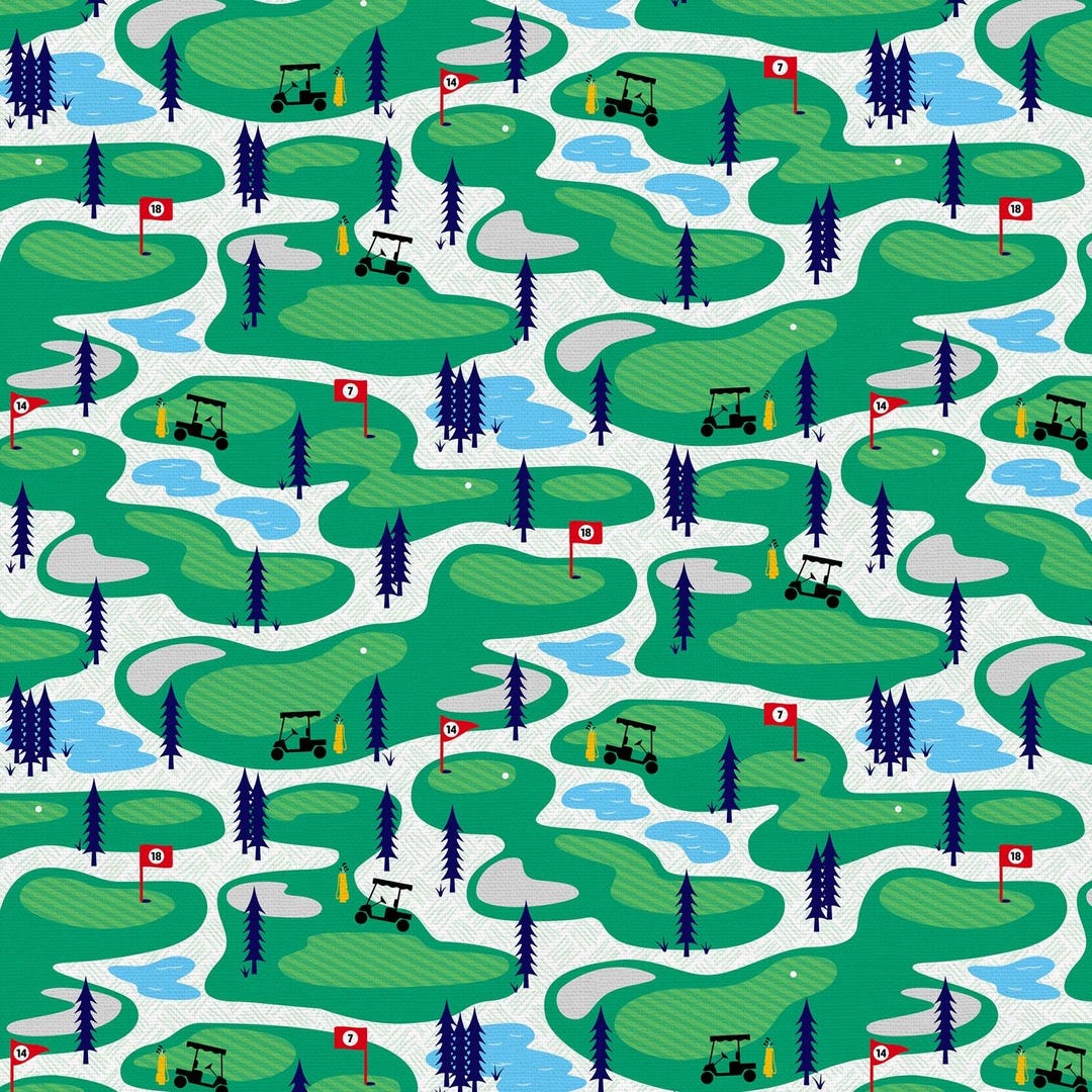 Let’s Go Golfing - on the Golf Course - Cotton Quilt Fabric - by ...