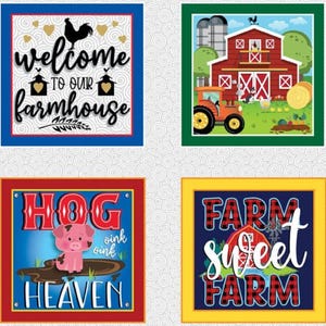 Barnyard Rules Boxes Farm Quilt Panel by Kanvas Studio Benartex - Etsy