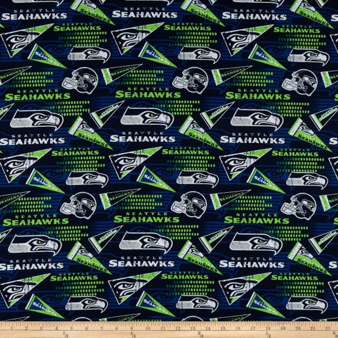 Seattle Seahawks NFL Football Team Cotton Fabric by Fabric - Etsy
