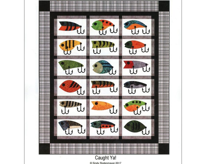 Caught Ya Fishing Lure Quilt Pattern - Quilt Applique Pattern by Sindy ...