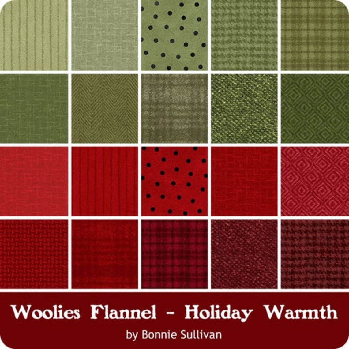 Woolies FLANNEL Holiday Warmth Fabric Layer Cake - 10" X 10" Pre-cut ...
