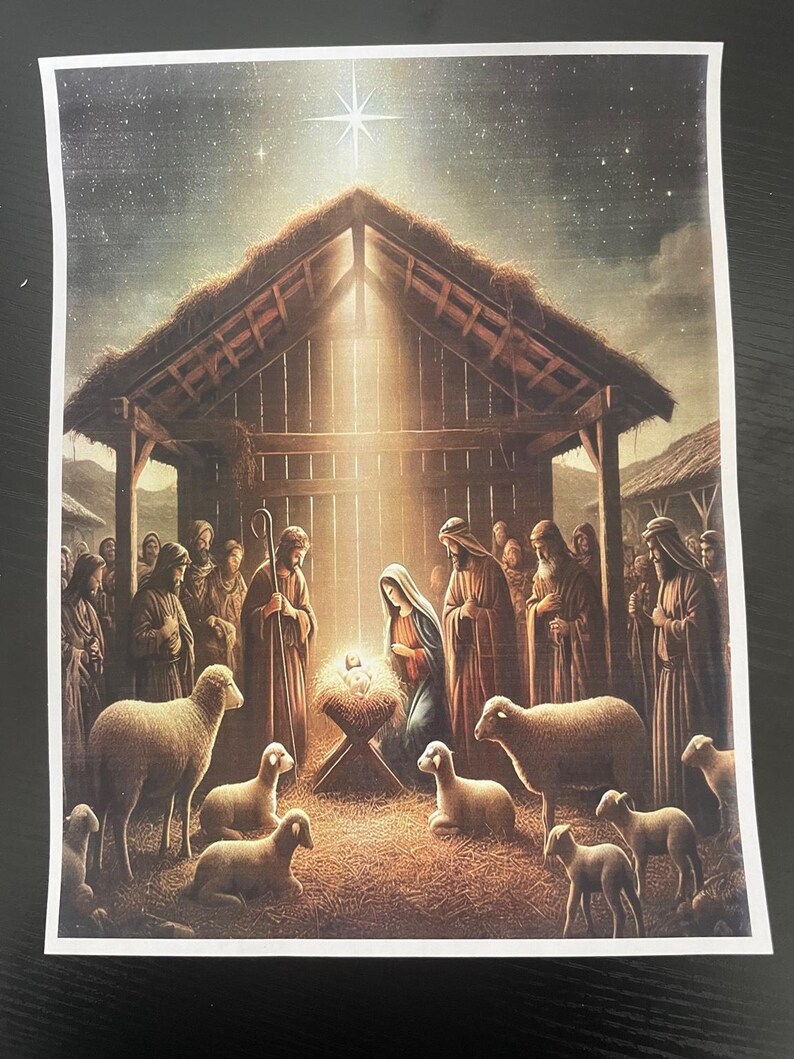 Nativity Scene Printable Art Christmas Religious Decoration - Etsy