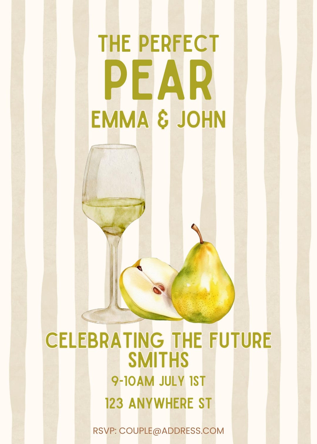 Editable "perfect Pear" Engagement Poster | Digital Download | Canva ...