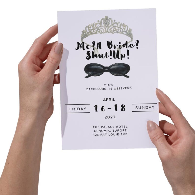 Editable Princess Diaries Bachelorette / Bridal Shower Invitation ...
