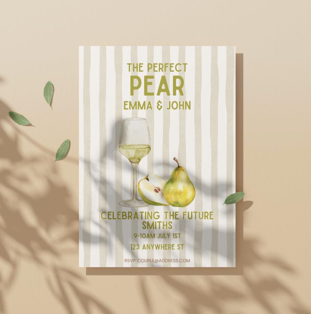 Editable "perfect Pear" Engagement Poster | Digital Download | Canva ...
