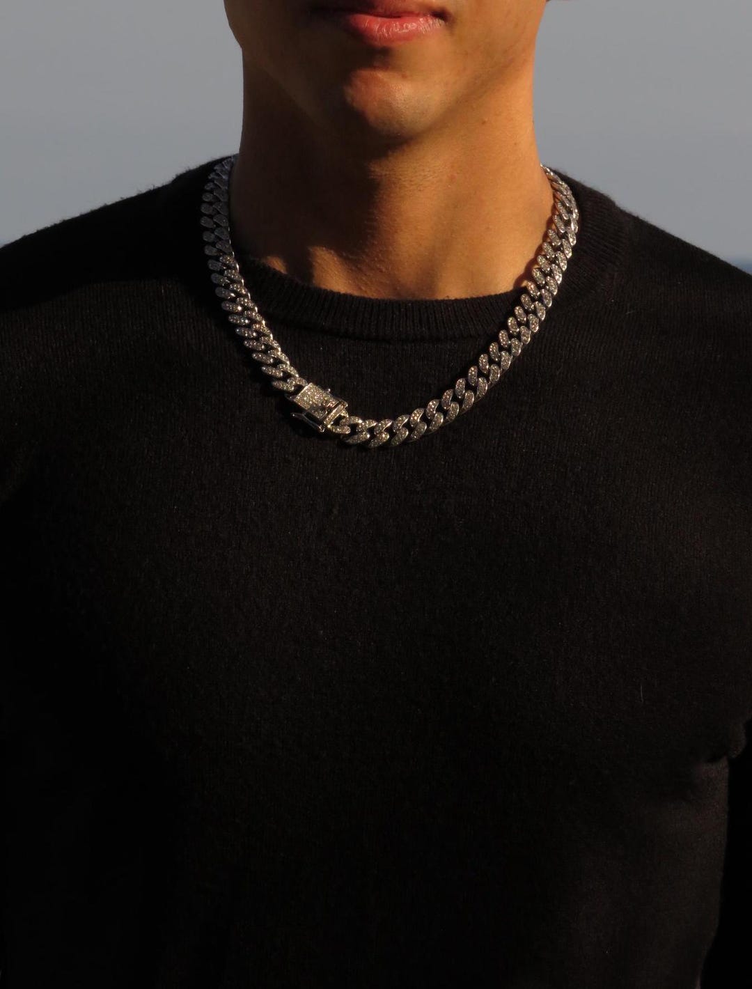 Miami Cuban Link Chain 50cm Hip Hop Style Iced Out Necklace for Men ...