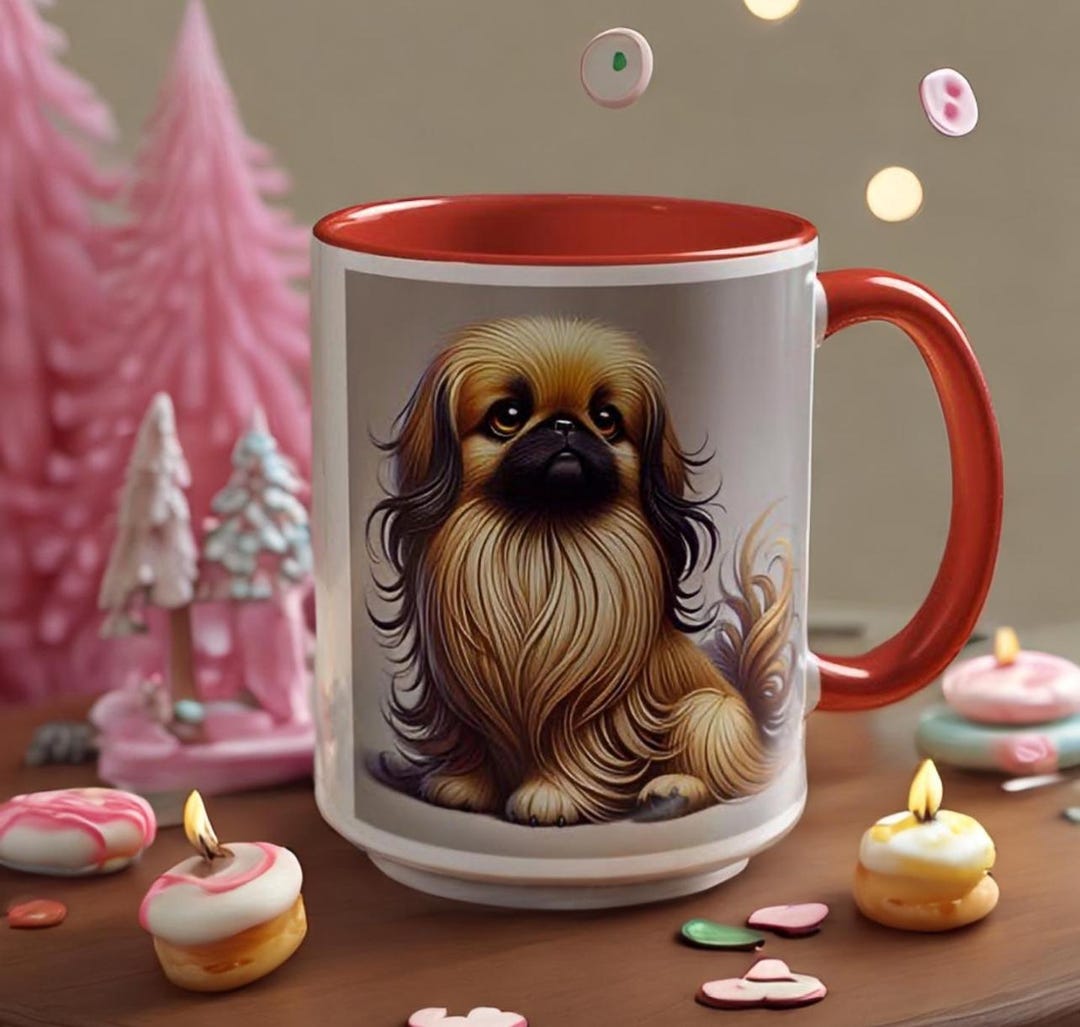 Adorable Pekingese Coffee Mug Cute Dog Lover Gift Ceramic Dog Mug Pet ...