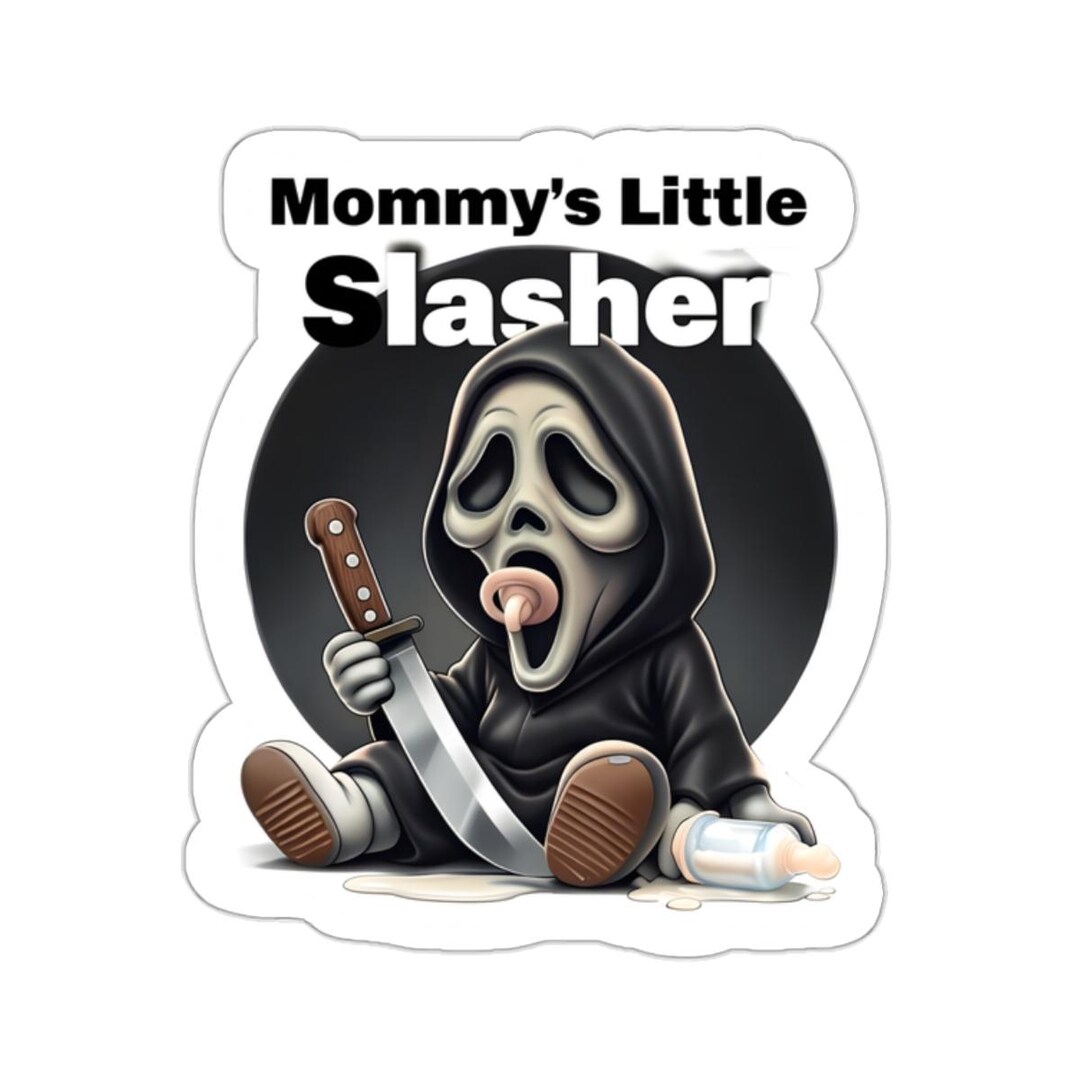 Mommys Little Slasher Vinyl Sticker - Funny Baby Horror Art Parody ...