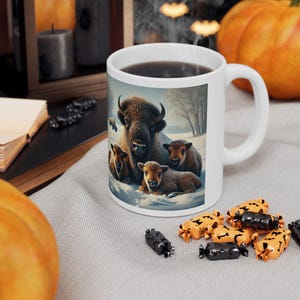 Bison Family and the Beauty of Nature Coffee Mug 11oz, 15oz - Etsy